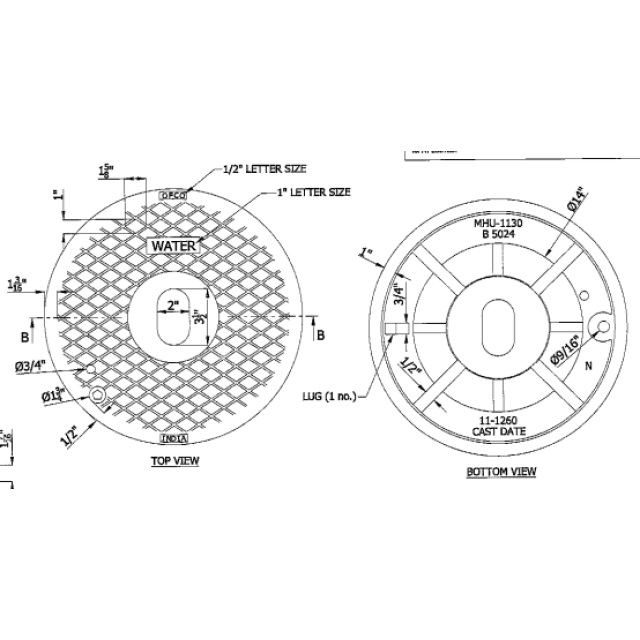 B5024 Ring and Locking RR Water Lid | Standard Products Group