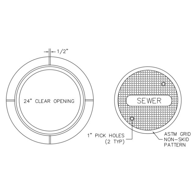 MH41 2 Hole Sewer Cover | Standard Products Group